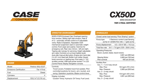 CASE CX50D Mini Excavator | CASE