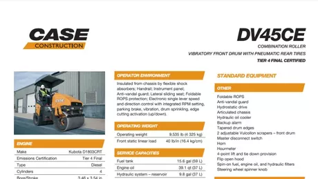 CASE DV45CE Combination Roller | CASE Construction Equipment