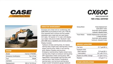 CASE CX60C Mini Excavator | CASE