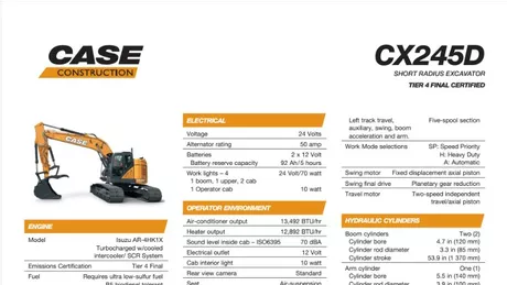CASE CX245D SR Excavator | CASE