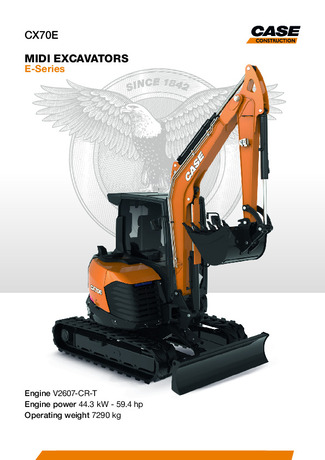 Zero-Tail Swing Excavator | CX70E | CASE EU