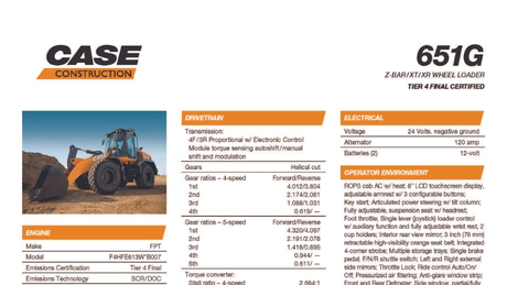 CASE 651G Enhanced Wheel Loader | CASE