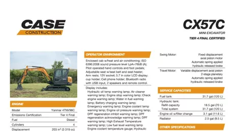 CASE CX57C Mini Excavator | CASE