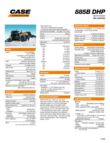 Motor Grader 885B | CASE AU