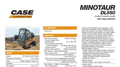 CASE Minotaur™ DL550 compact dozer loader | CASE