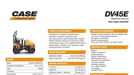 CASE DV45E Vibratory Roller | CASE