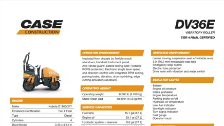 CASE DV36E Vibratory Roller | CASE