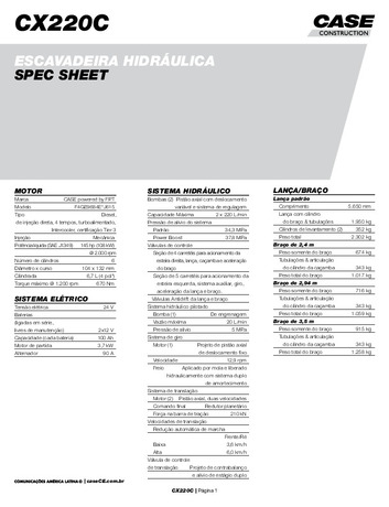 CX220C Excavadora Hidráulica | CASE