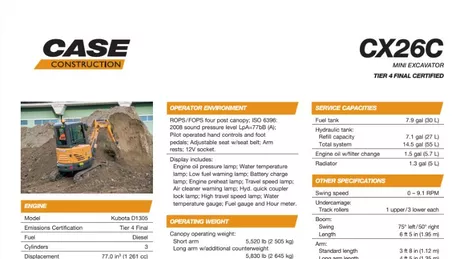 CASE CX26C Mini Excavator | CASE