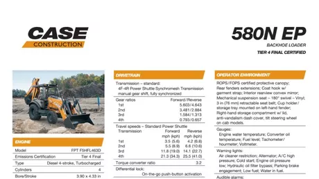 CASE 580N EP Backhoe Loader | CASE